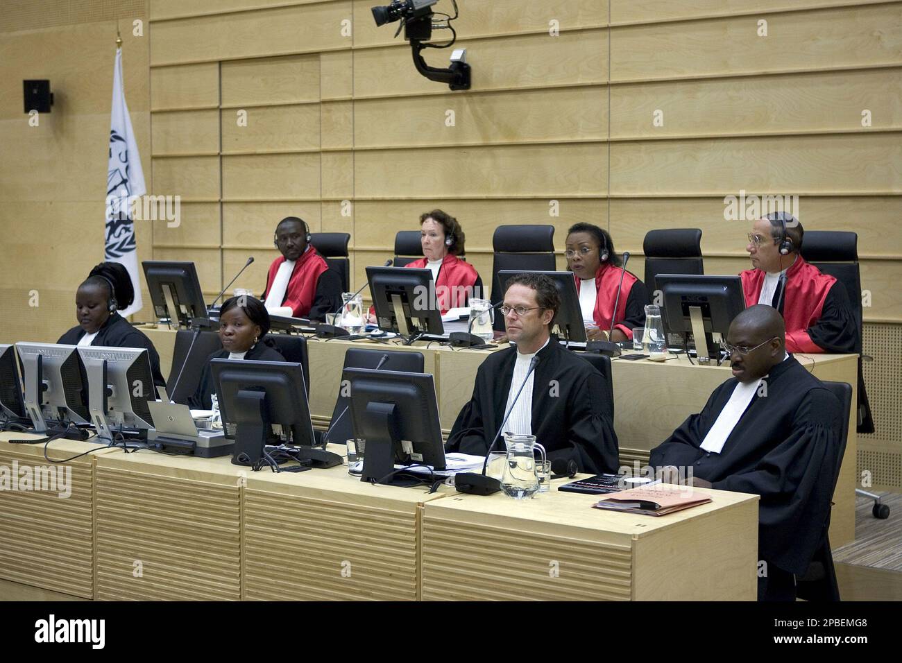 Back row from left: Judge El Hadji Malick, Judge Teresa Doherty ...