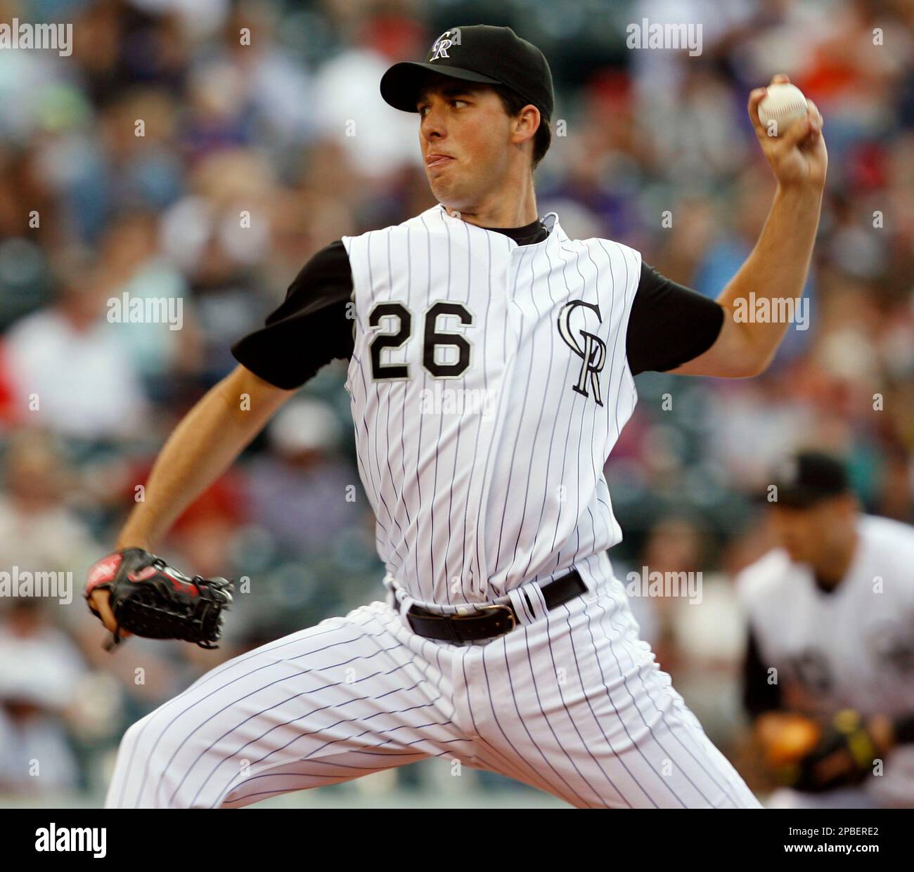 Colorado Rockies starting pitcher Jeff Francis delivers a pitch to ...
