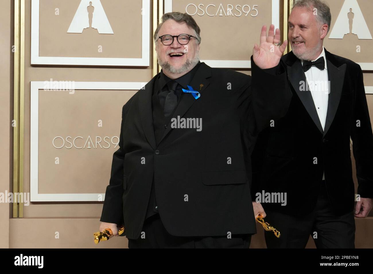 Guillermo de Toro, left, and Mark Gustafson, winners of the award for ...