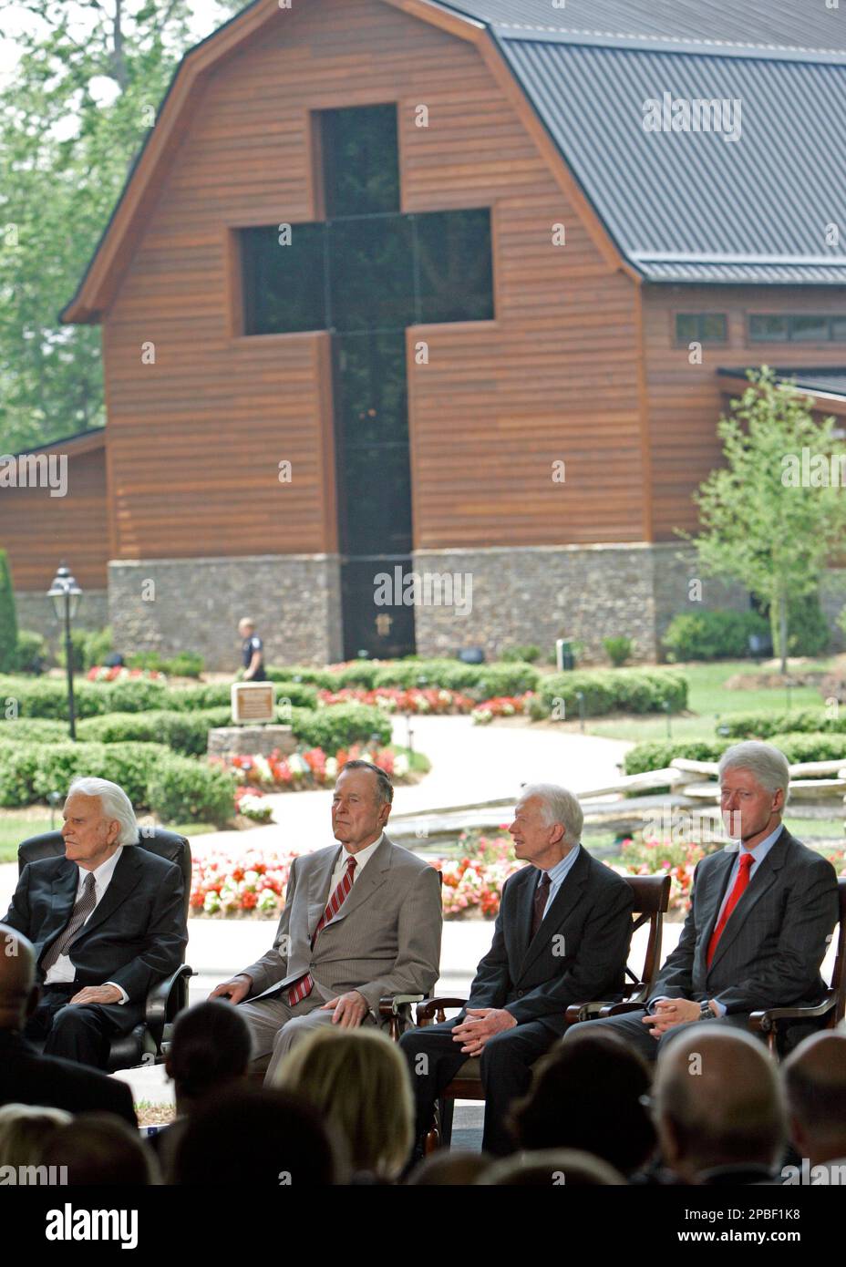 Billy Graham, from left, sits with former presidents, from left: George ...