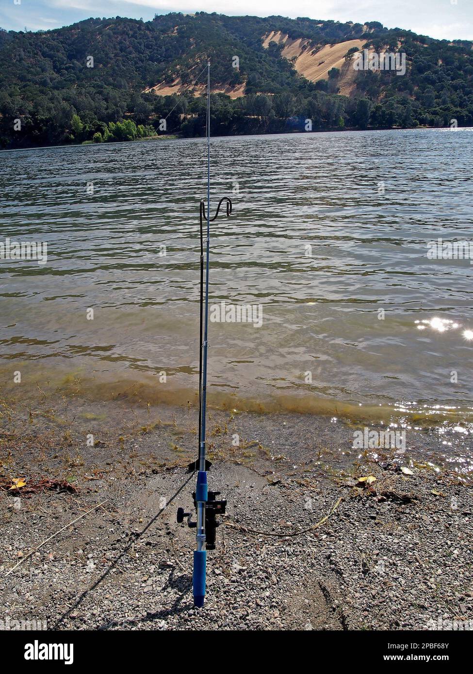 fishing rod and reel at Lake Del Valle Regional Park in Livermore ...