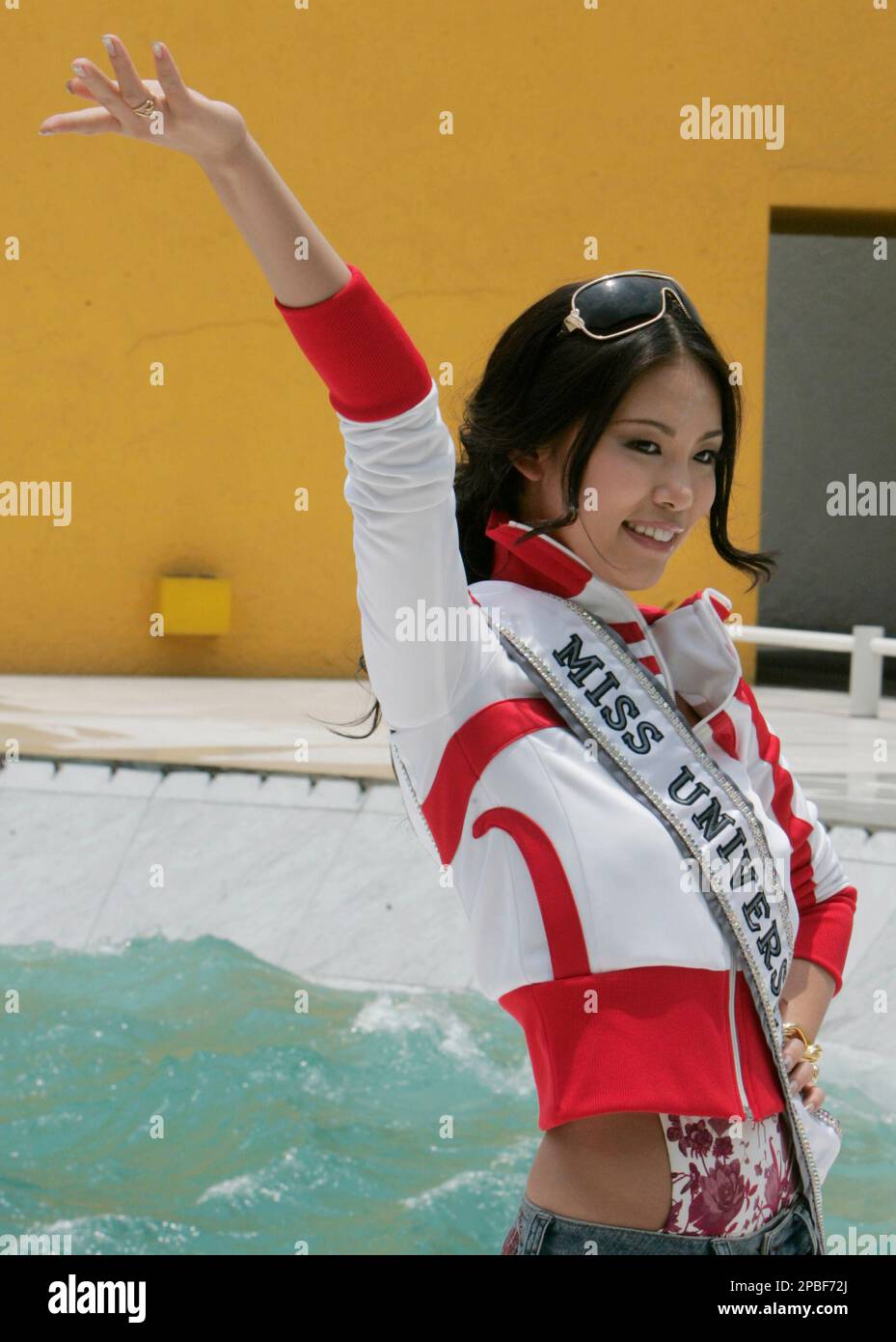 Riyo Mori, Miss Universe 2007, poses for photographers in Mexico City ...