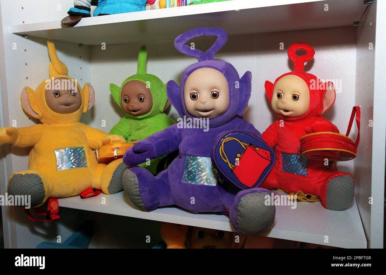 **FILE** Teletubbies dolls, from left, Laa Laa, Dipsy, Tinky Winky, and ...