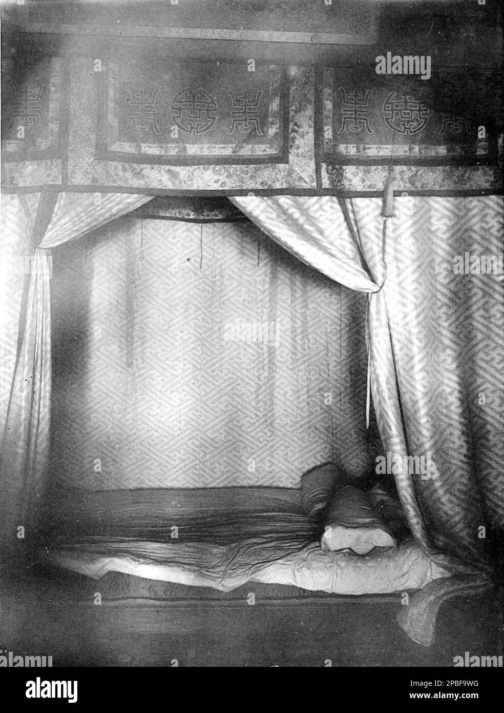 Guangxu Emperor's bed photographed by a French army officer, c. 1901 ...