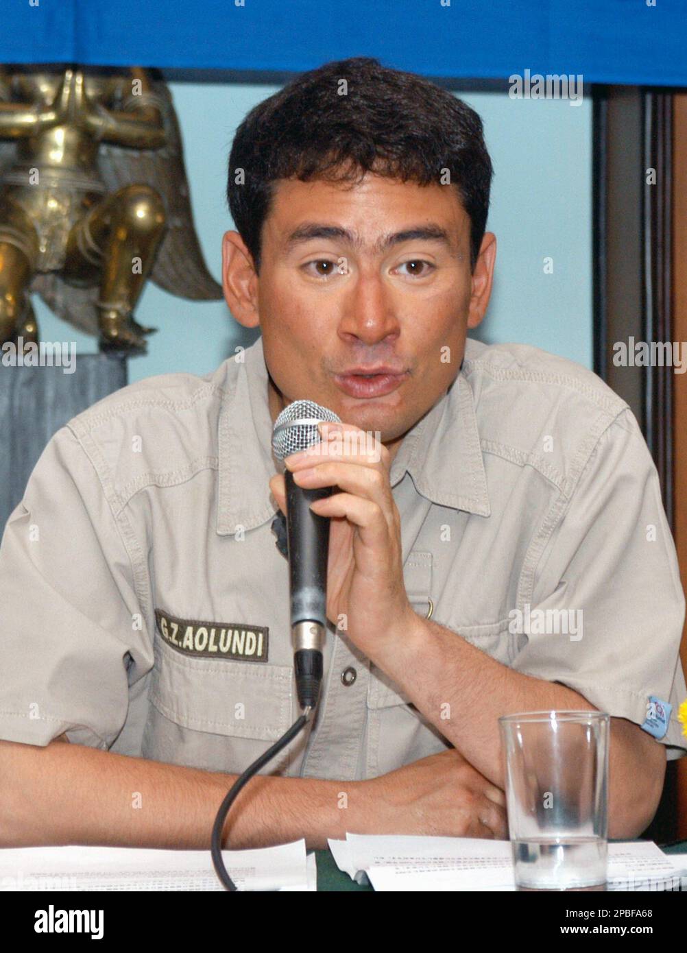 Acclaimed Japanese mountaineer Ken Noguchi addresses a press conference ...