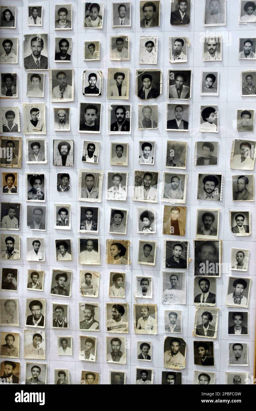 Photos of those killed by the Dergue Regime Ethiopia, on display at ...