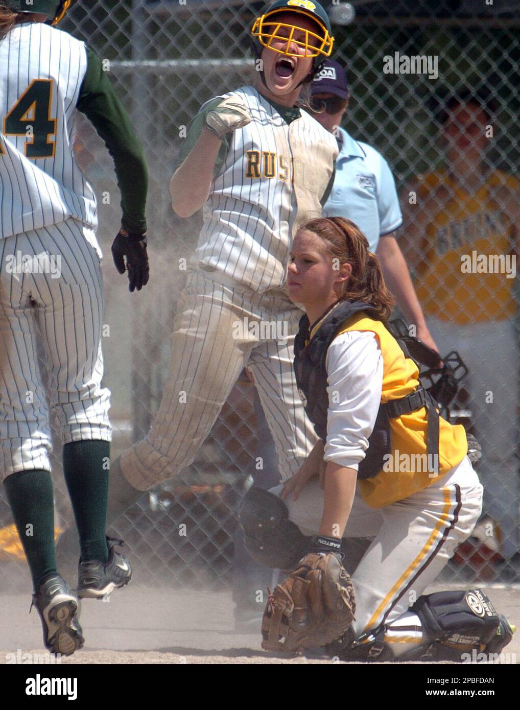 Great Falls' Jill Zeren celebrates a run in the seventh inning during ...