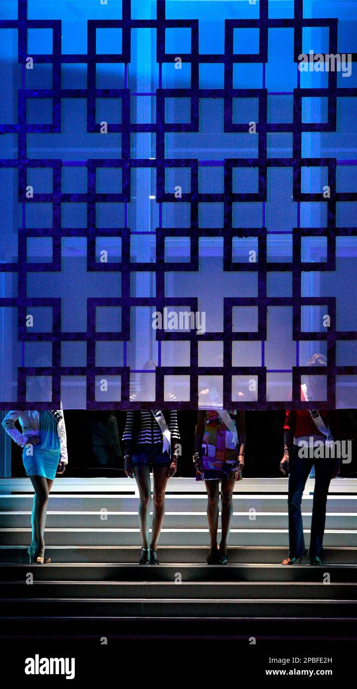 Contestants wait behind a screen for their turn on stage during a ...