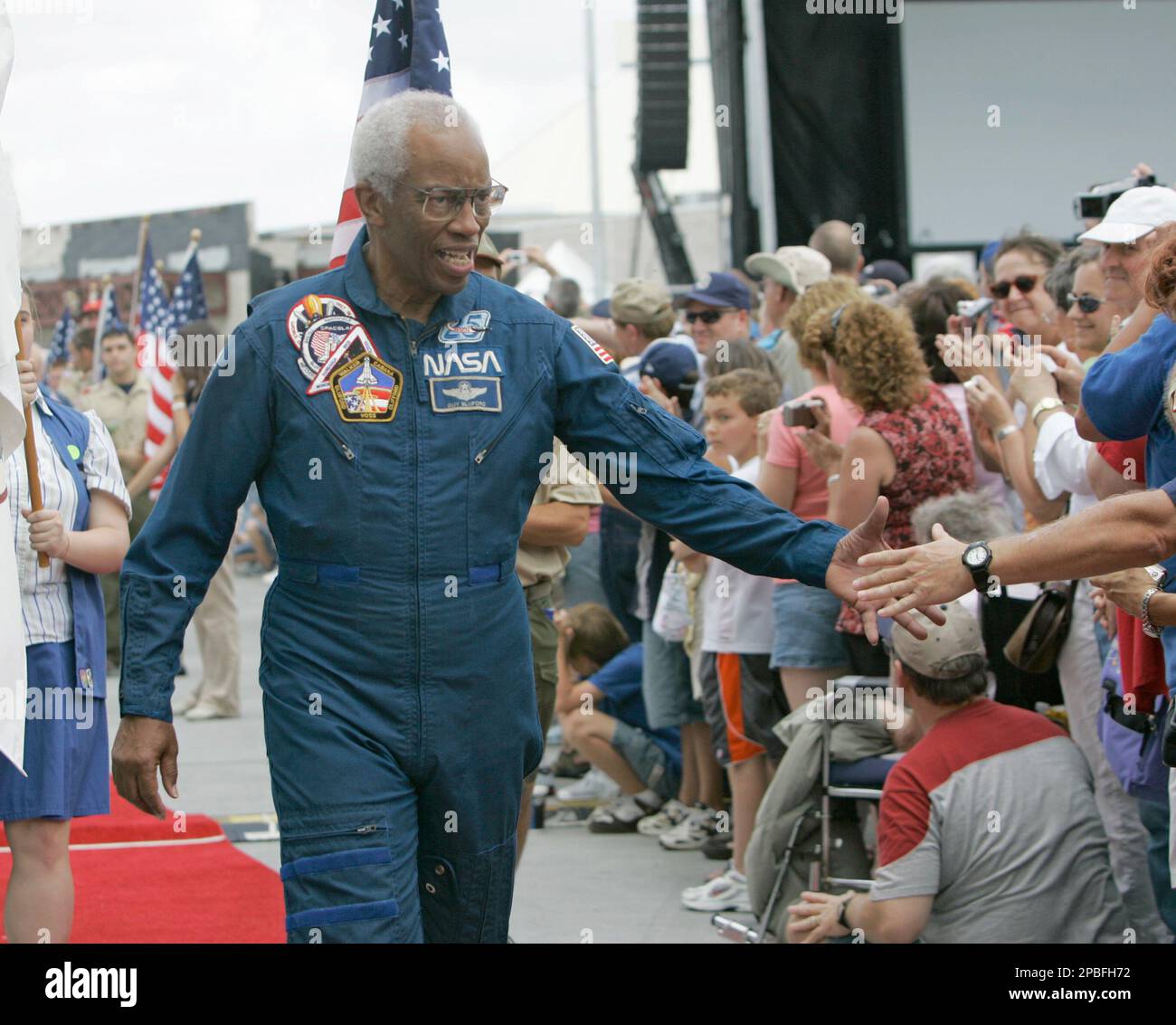 Guy Bluford, the first African-American astronaut in space, trades hand ...