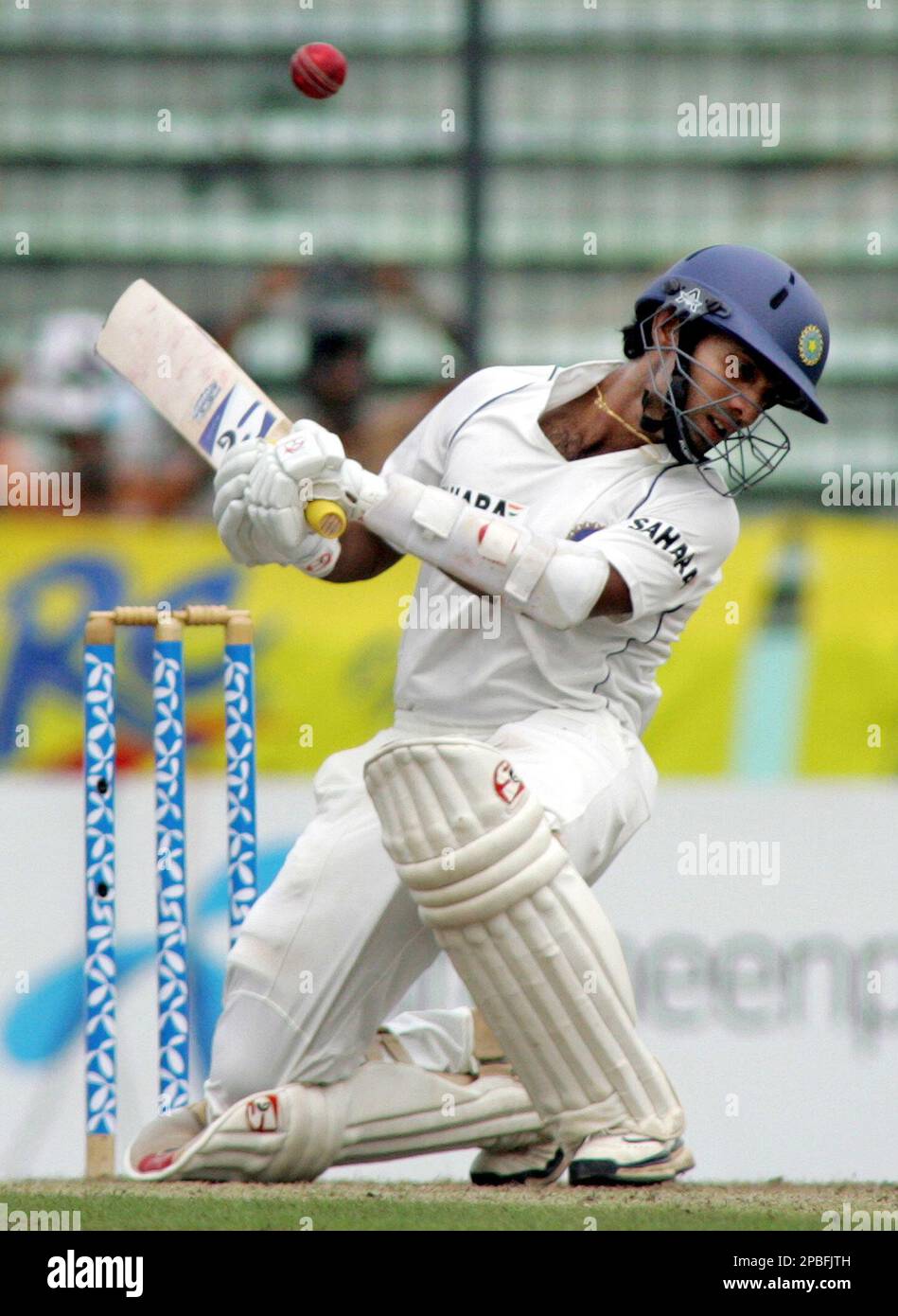 Indian batsman Dinesh Karthik evades a ball on the first day of the ...