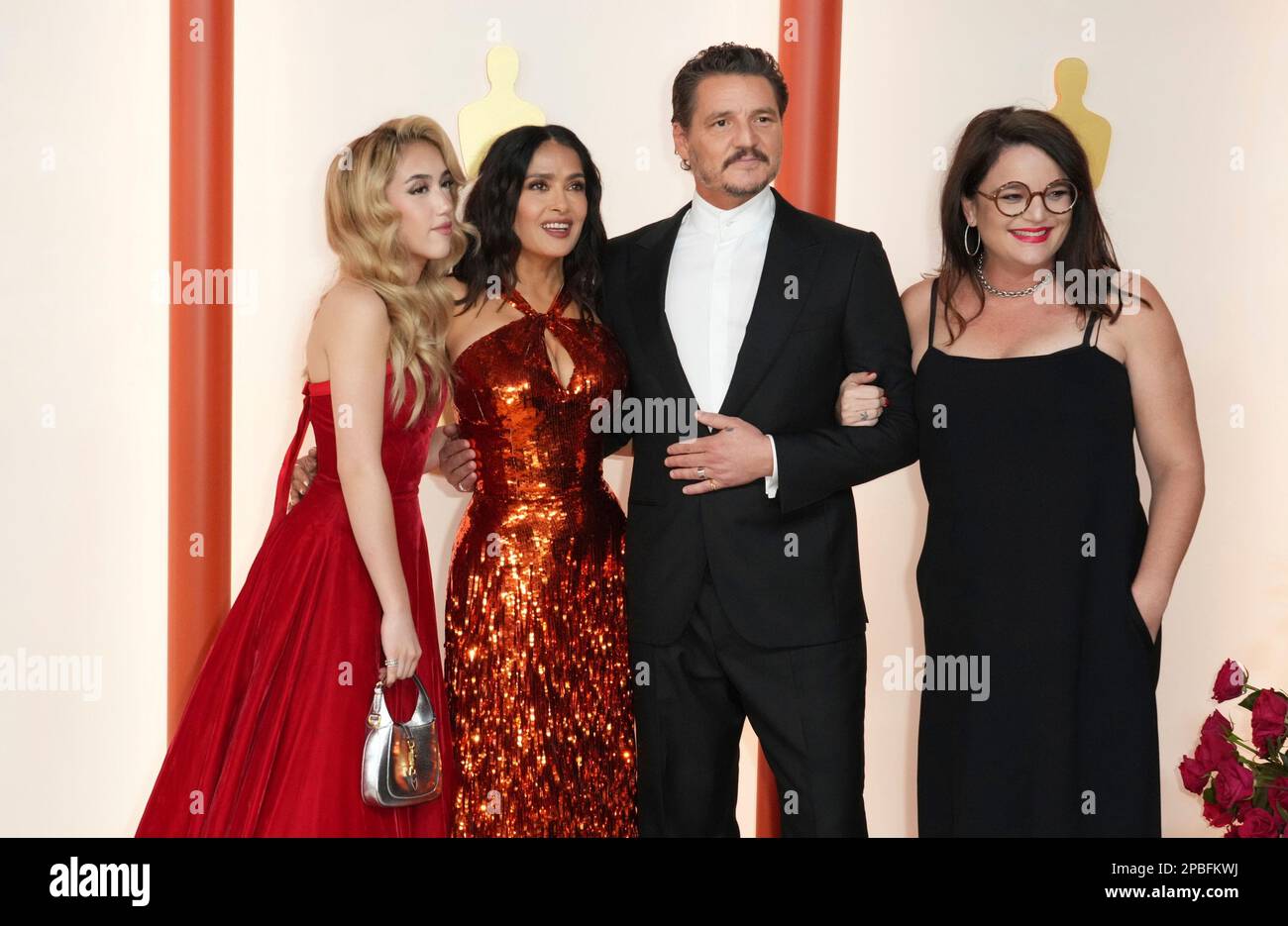 From left, Valentina Paloma Pinault, Salma Hayek, Pedro Pascal and ...