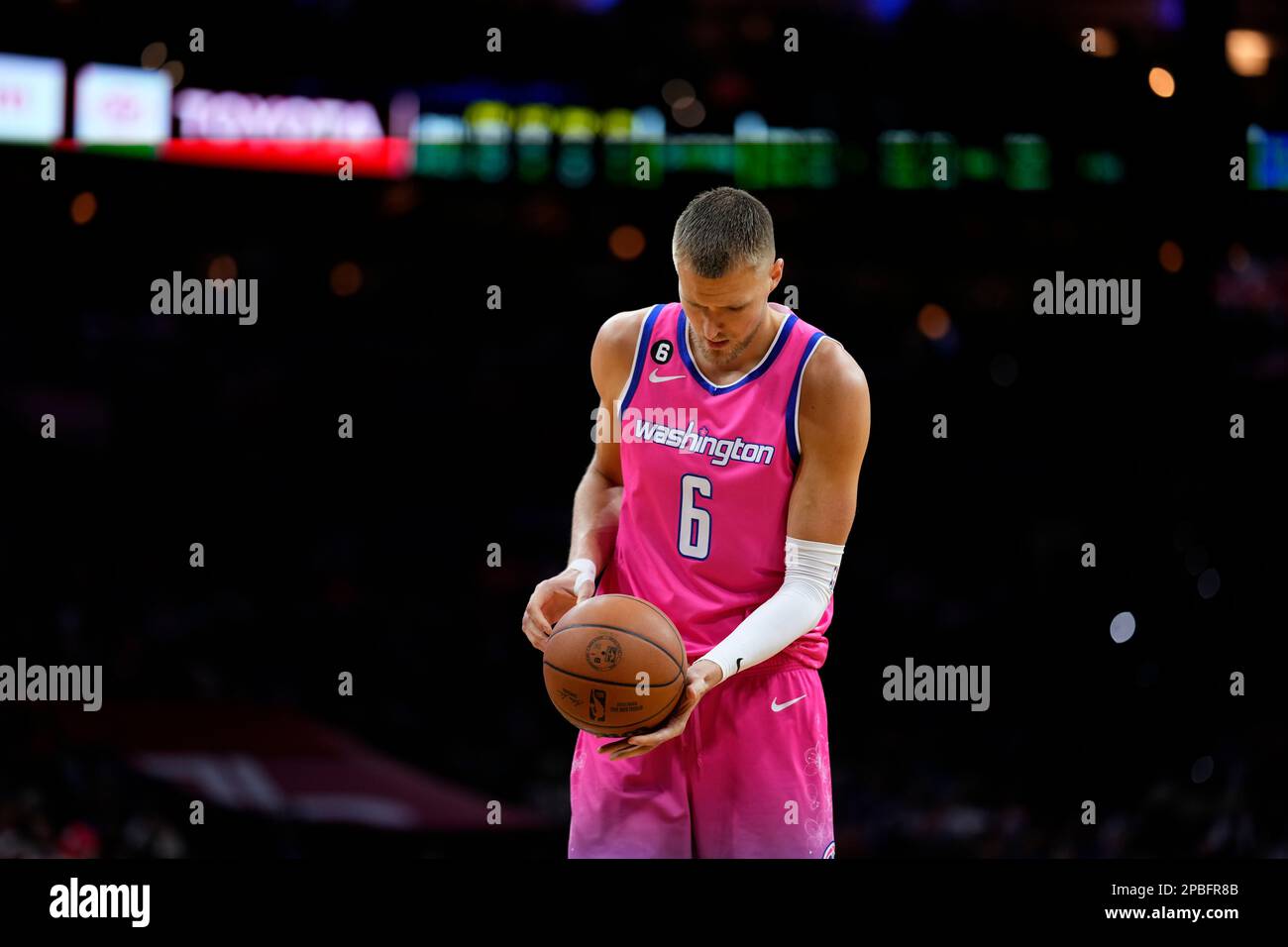 Washington Wizards' Kristaps Porzingis plays during an NBA basketball ...