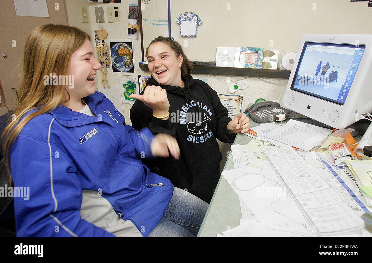 Mirror Lake Middle School seventh grade students Tilly Cantor, left ...