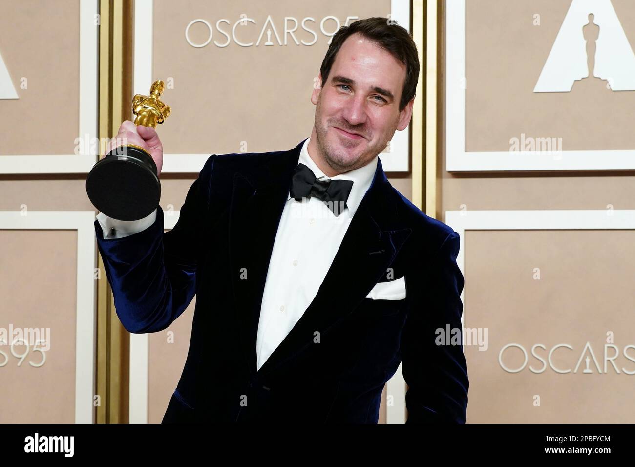 James Friend poses with the award for best cinematography for "All ...