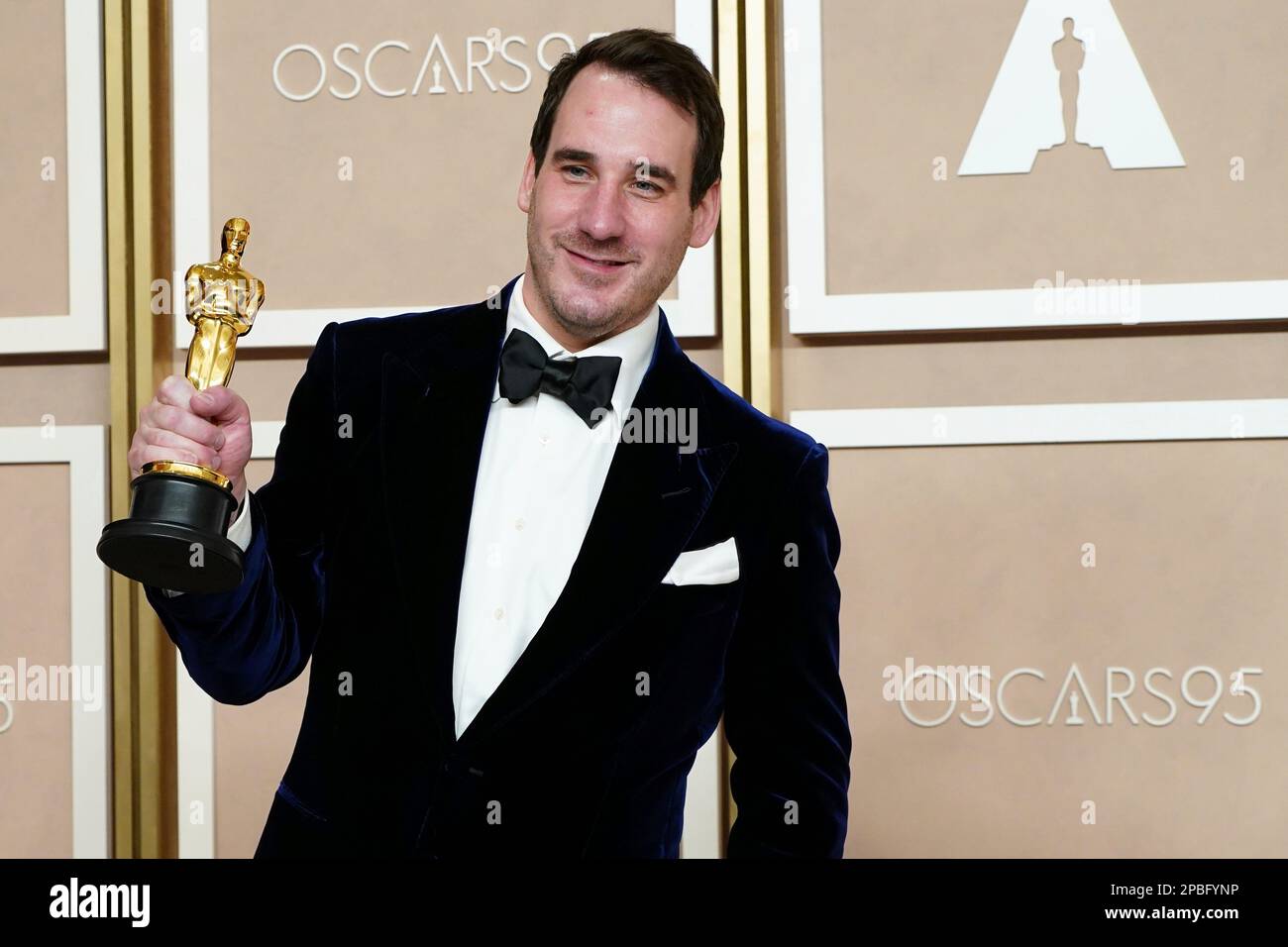 James Friend poses with the award for best cinematography for "All ...