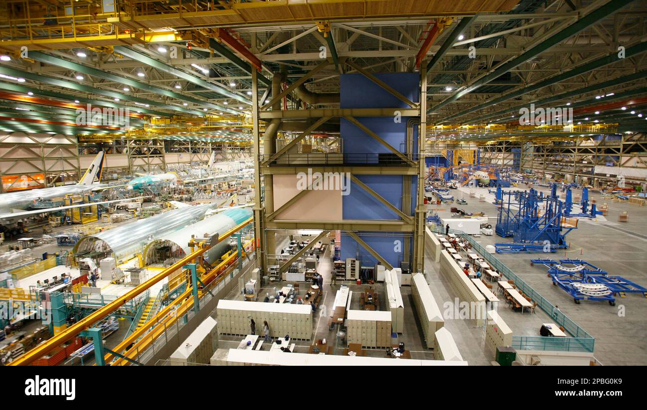 The first Boeing Co. 787 Dreamliner starts to take shape on the ...