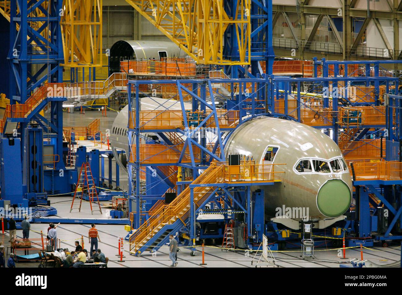 The first Boeing Co. 787 Dreamliner takes shape in the assembly plant ...