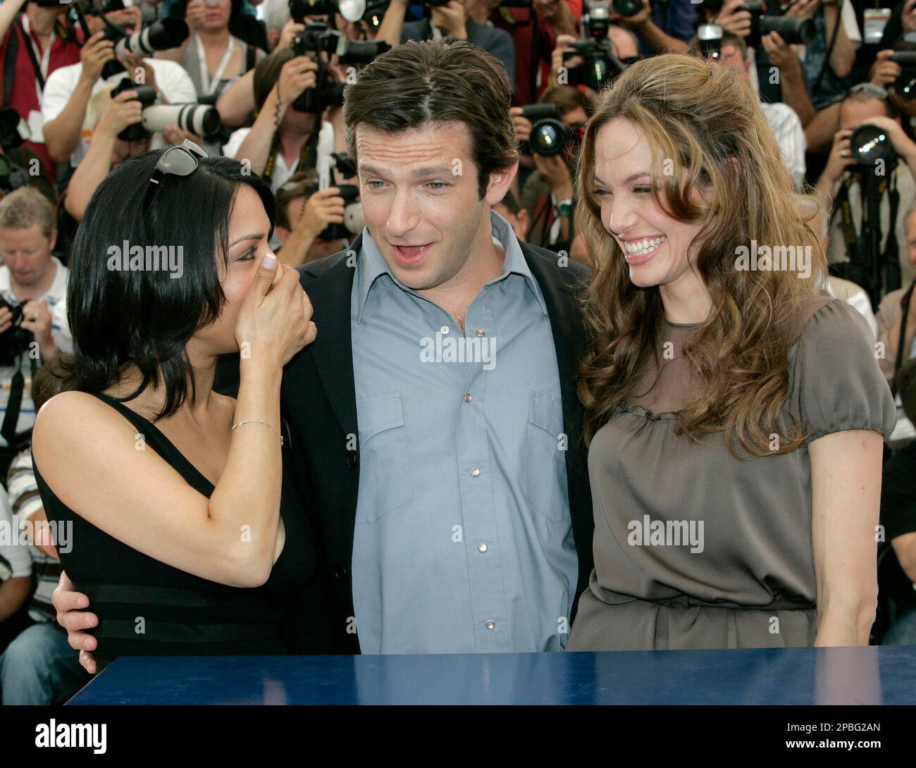 American actress Angelina Jolie, right, American actor Dan Futterman ...
