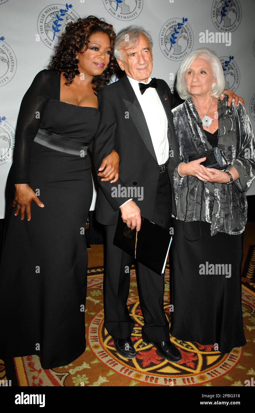 Oprah Winfrey, author Elie Wiesel and his wife Marion Erster Rose ...