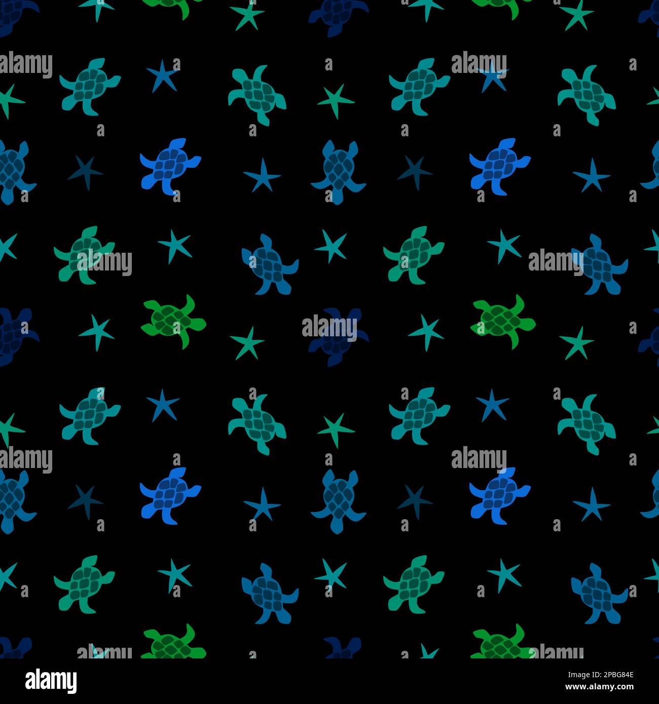 Animals cartoon seamless turtle and water ocean waves pattern for ...