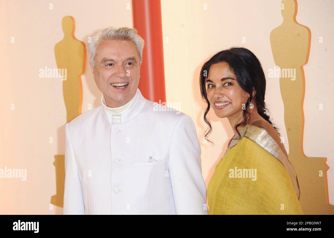 Los Angeles, CA. 12th Mar, 2023. David Byrne, Mala Gaonkar at arrivals ...