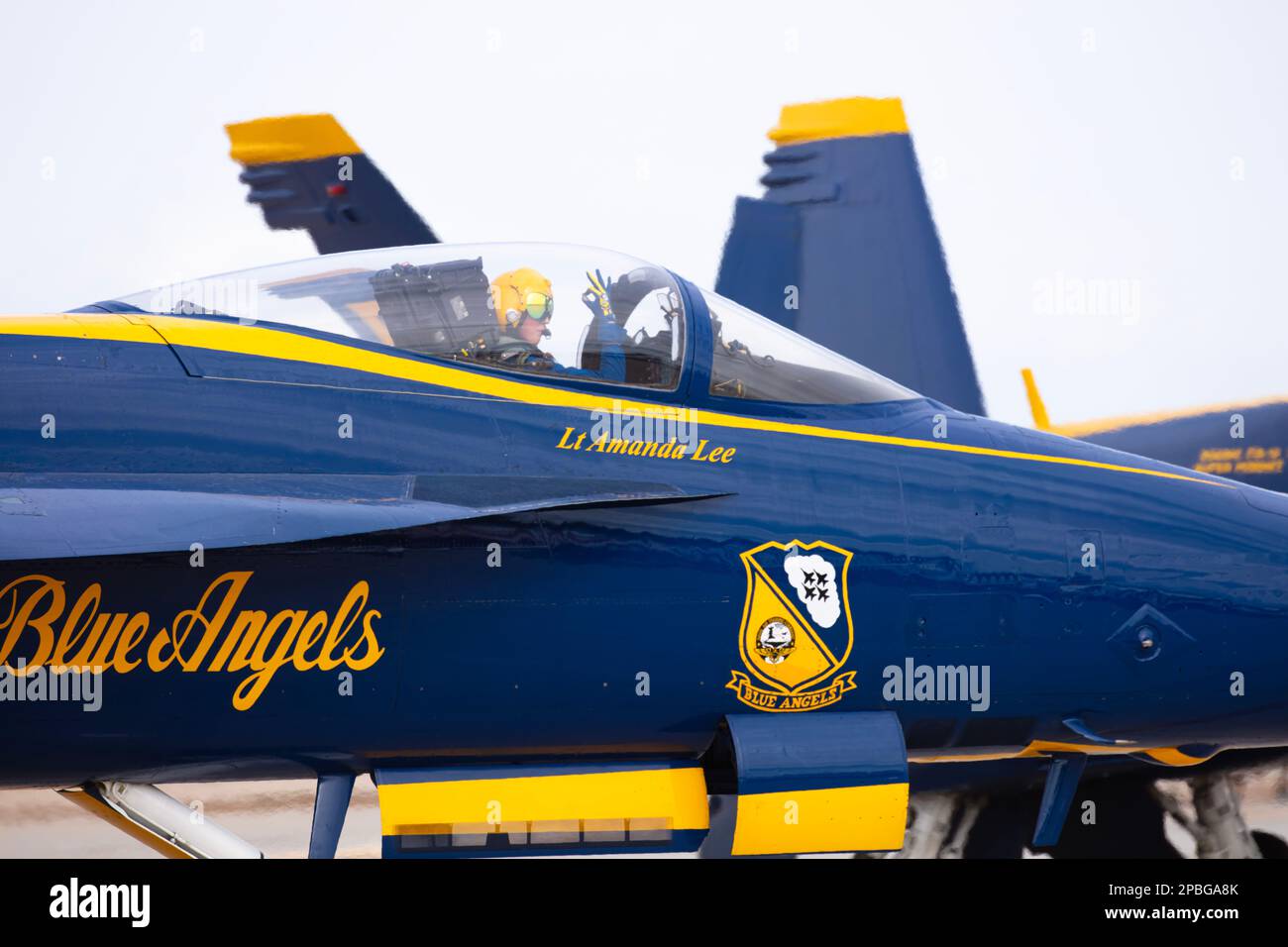 El Centro California Usa 11th Mar 2023 Us Navy Blue Angel Pilot Lt Amanda Lee At The