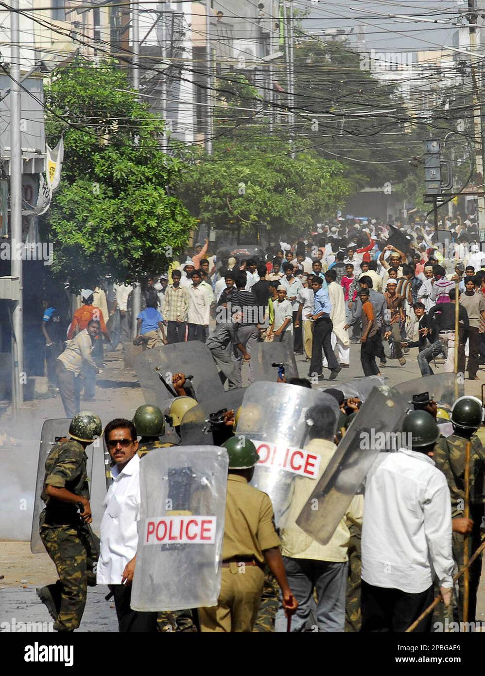 A mob pelts stones on police a day after the bomb explosion in ...