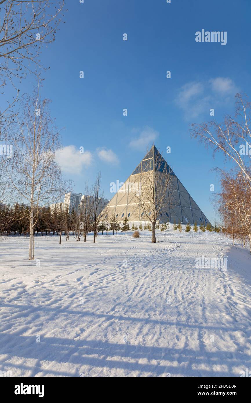 Palace of Peace and Accord. Modern architectural urbanistic city Astana ...
