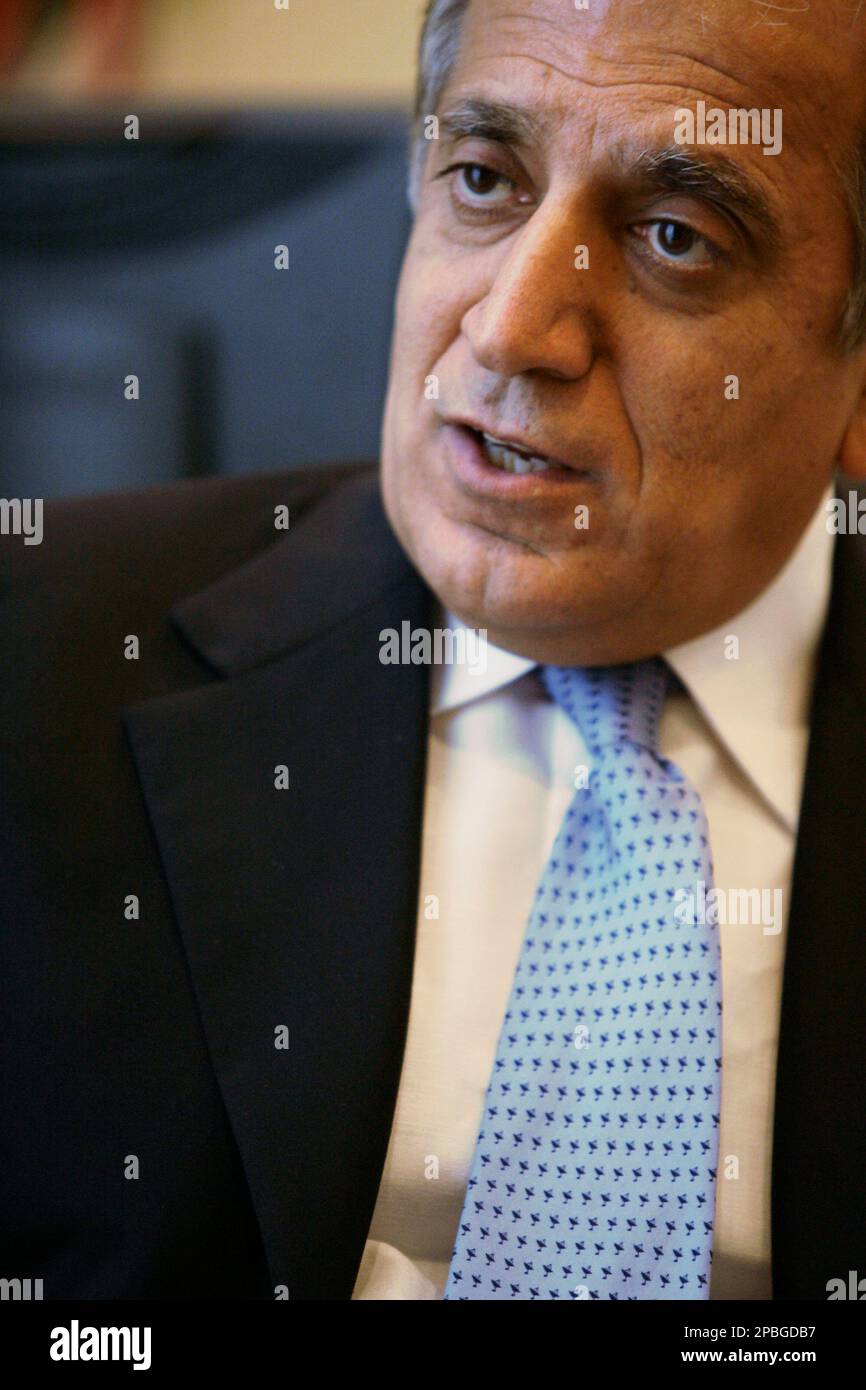 U.S. Ambassador to the United Nations Zalmay Khalilzad speaks during an ...