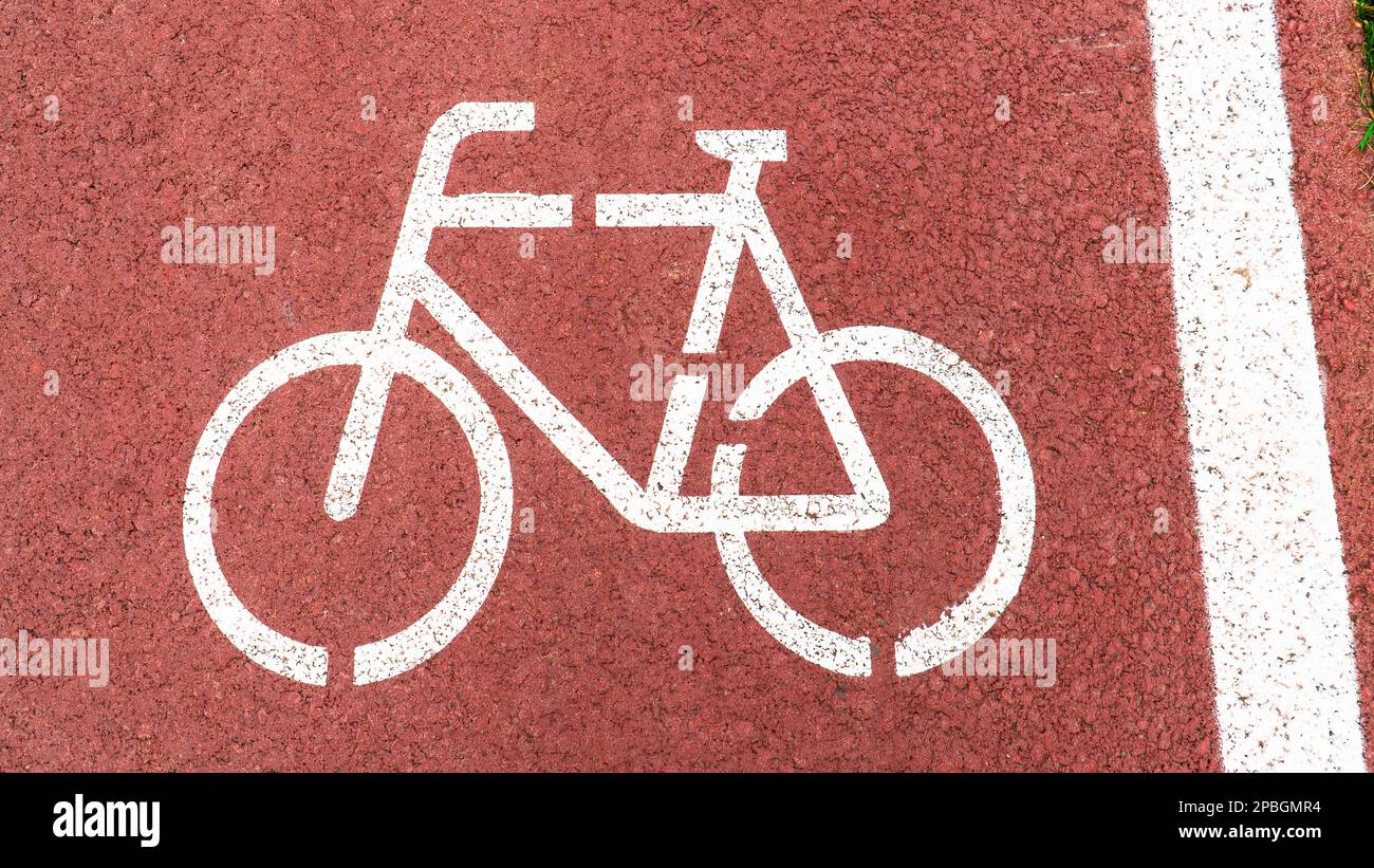 Bicycle road. Bike path. Bicycle lane. Road for bicycles. Net zero ...