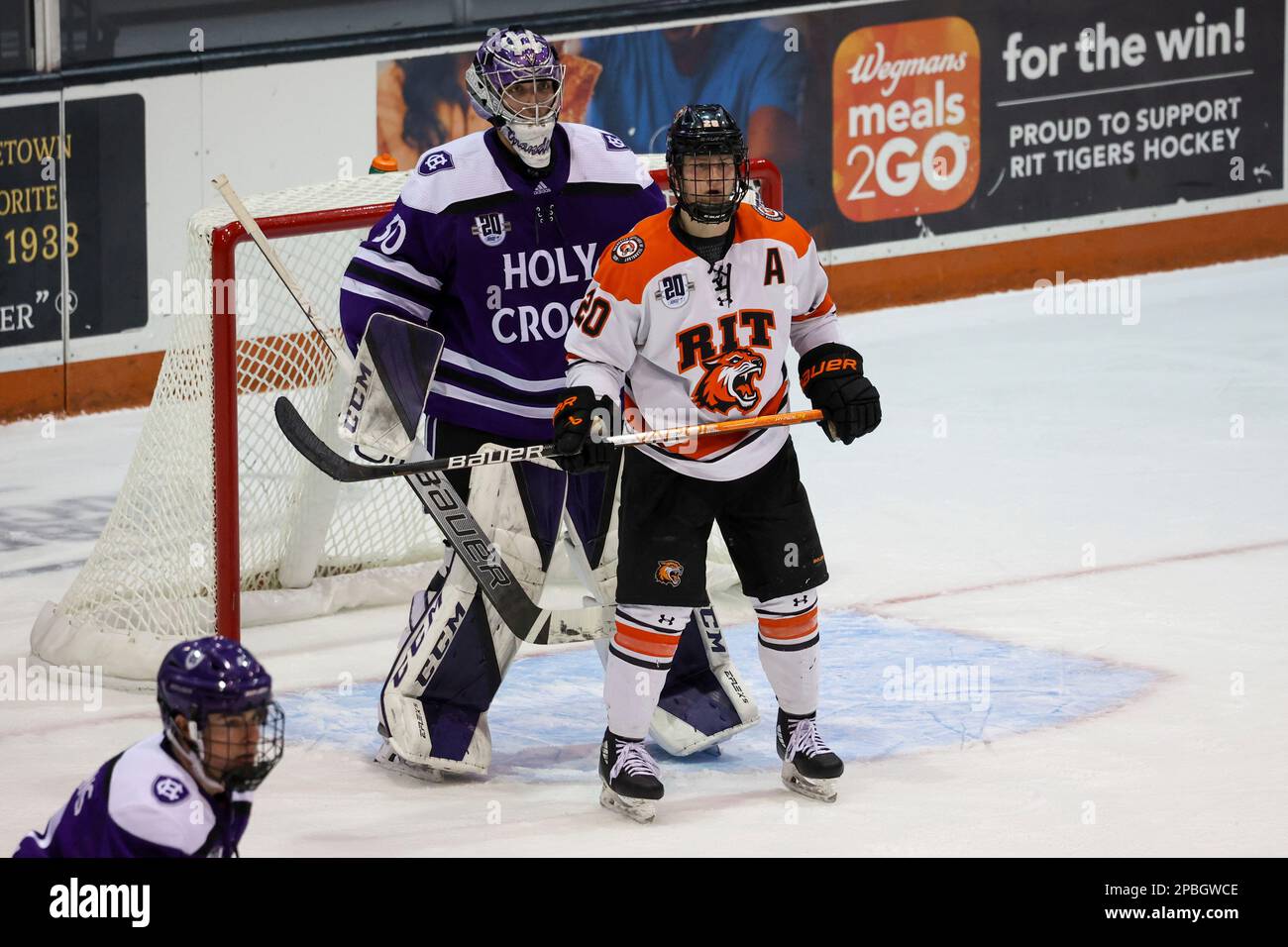 March 11, 2023: RIT Tigers forward Caleb Moretz (20) stands in front of ...