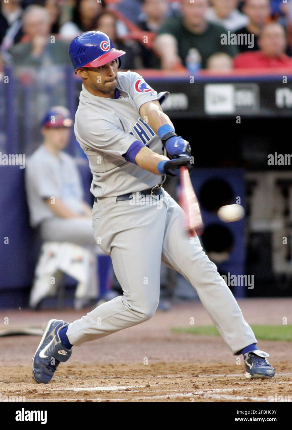 Chicago Cubs' Angel Pagan hits a double against the New York Mets ...