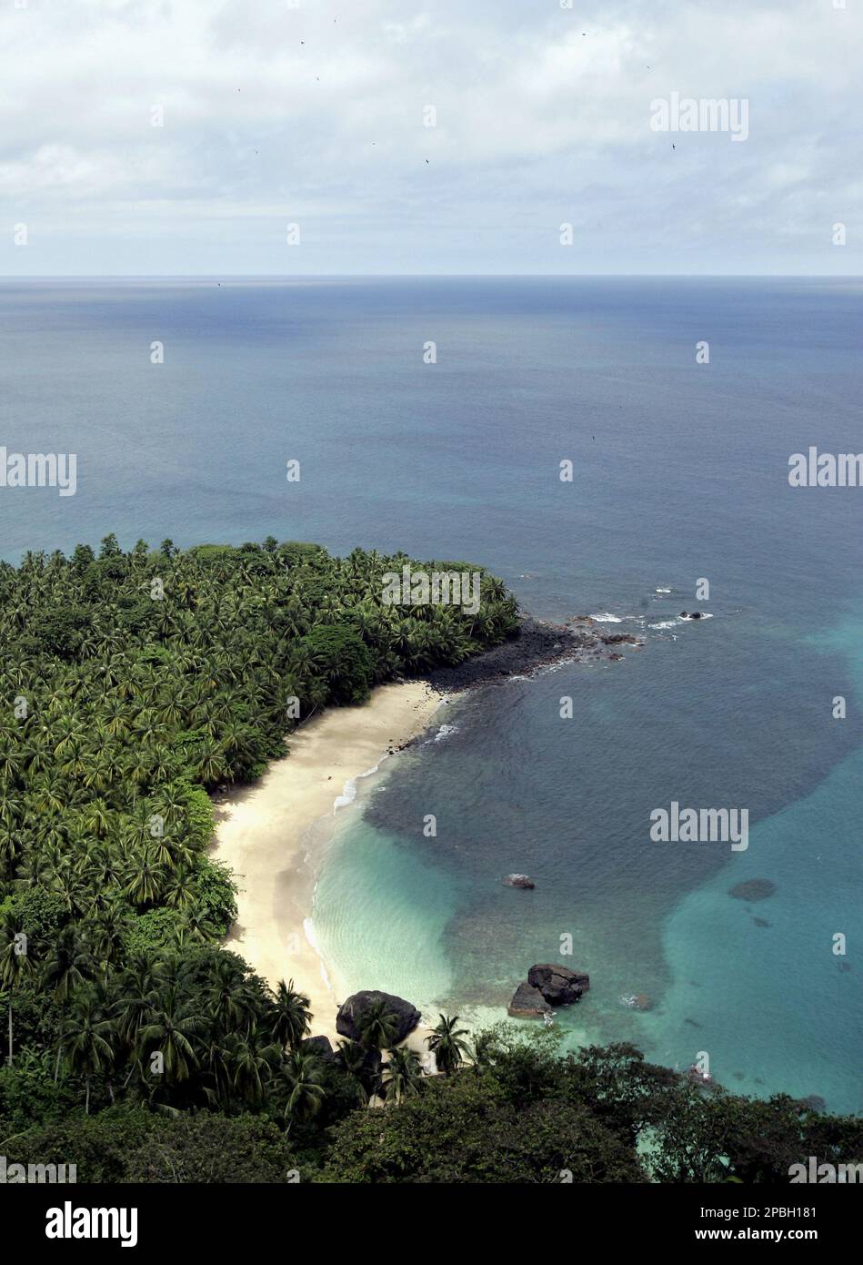 The Banana beach is seen from a plane Nov. 8 2006, in Principe Island ...