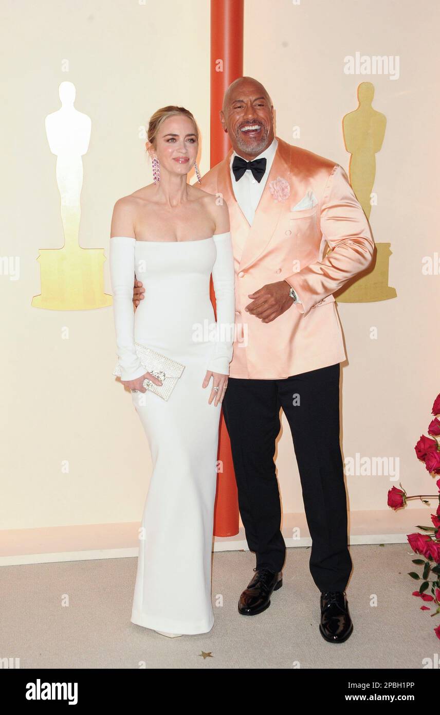 Los Angeles, CA. 12th Mar, 2023. Dwayne Johnson, Emily Blunt at ...