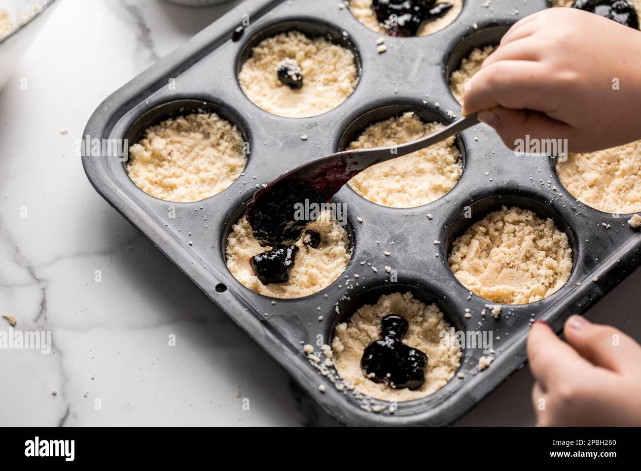 Kid chef cook at kitchen. Child prepares food . Kids cooking Stock ...