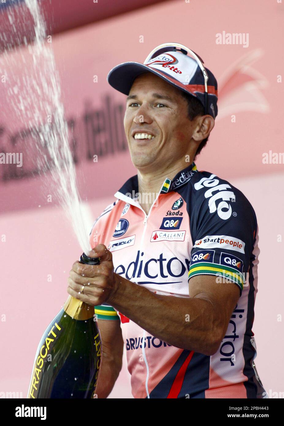 Australia's Robbie Mc Ewen celebrates on the podium after winning the ...