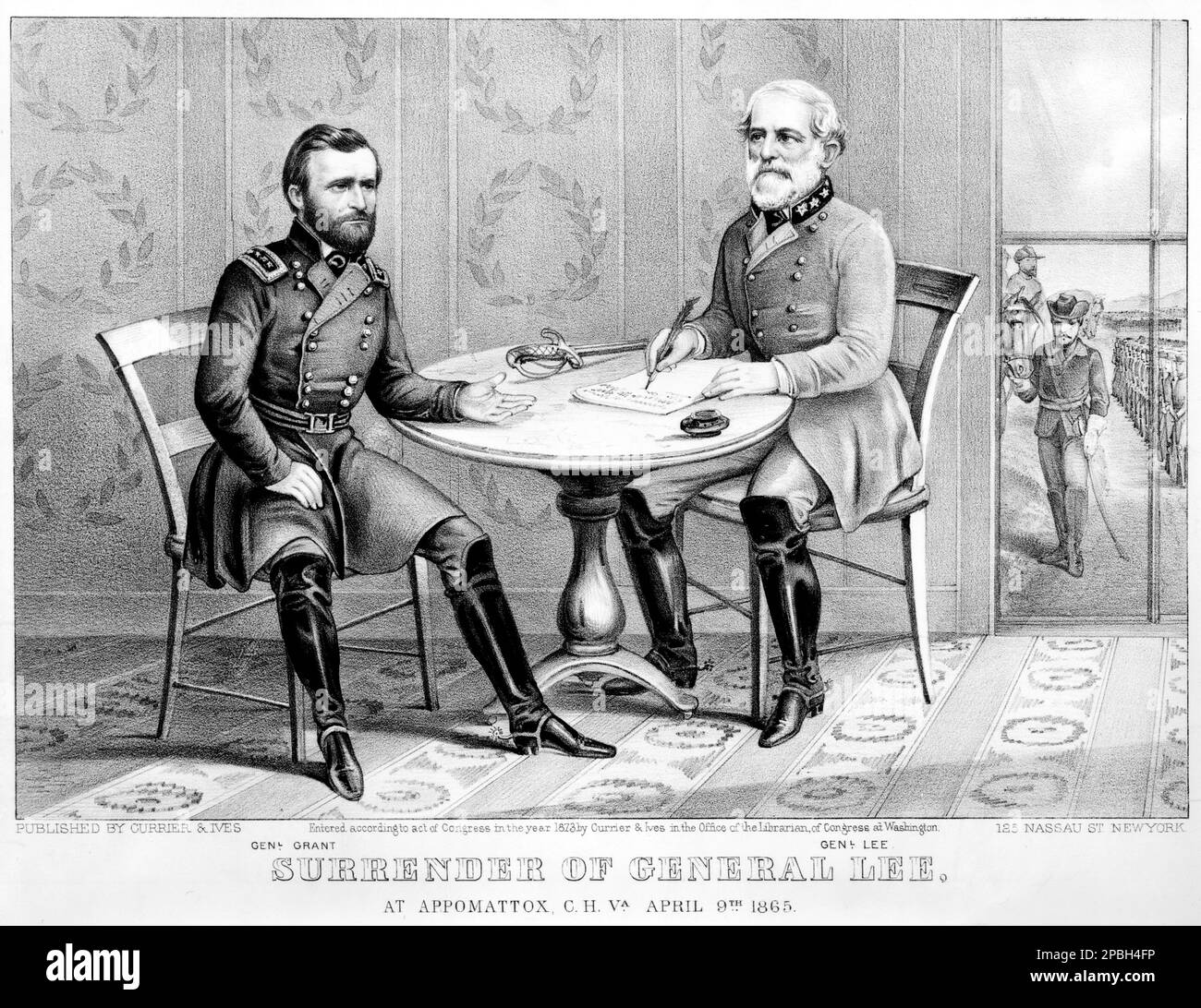 1865 , USA : Surrender of General Lee , at Appomattox C.H. Virginia ...