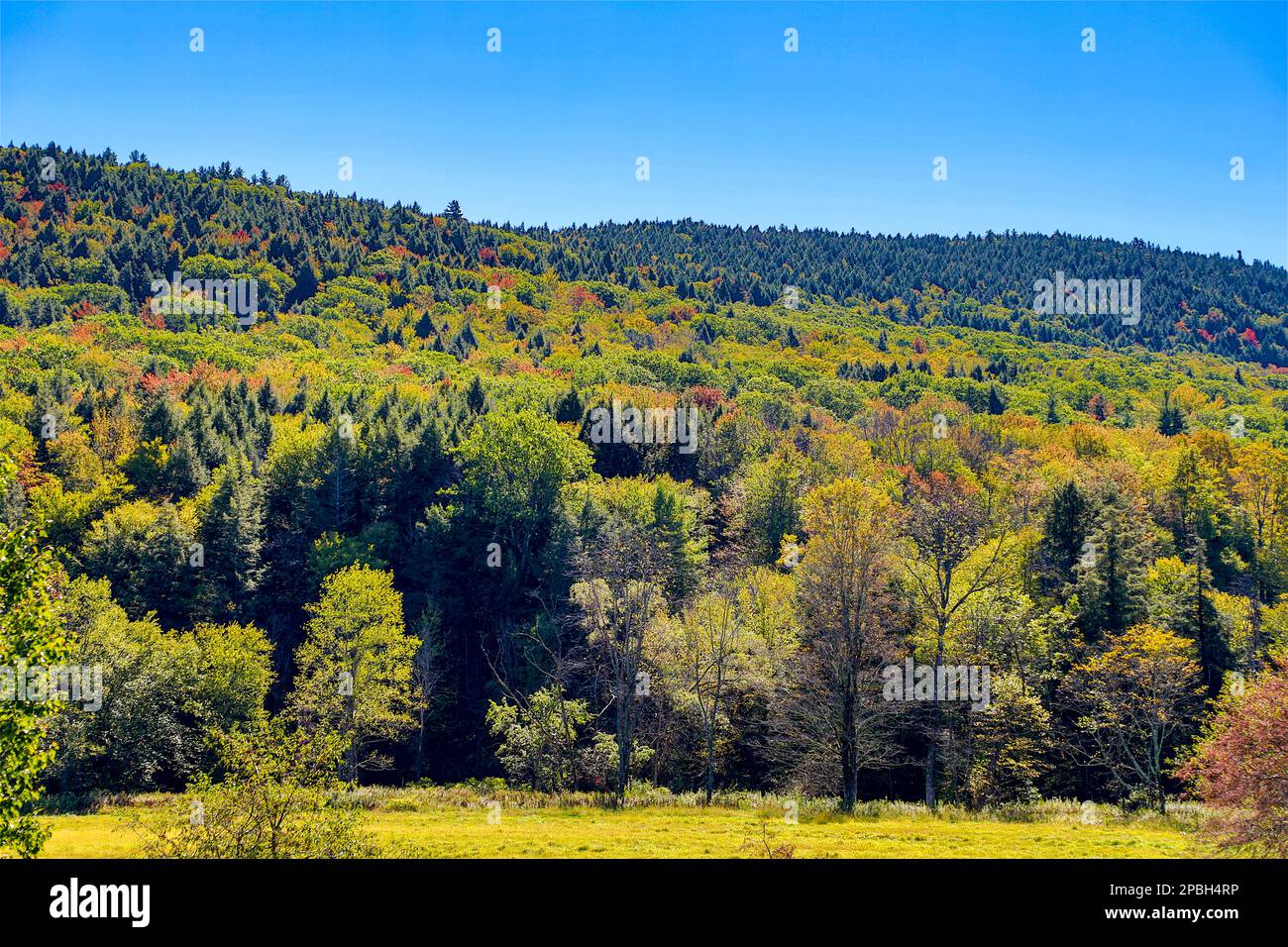 Vermont fall colors mountain scene Stock Photo - Alamy