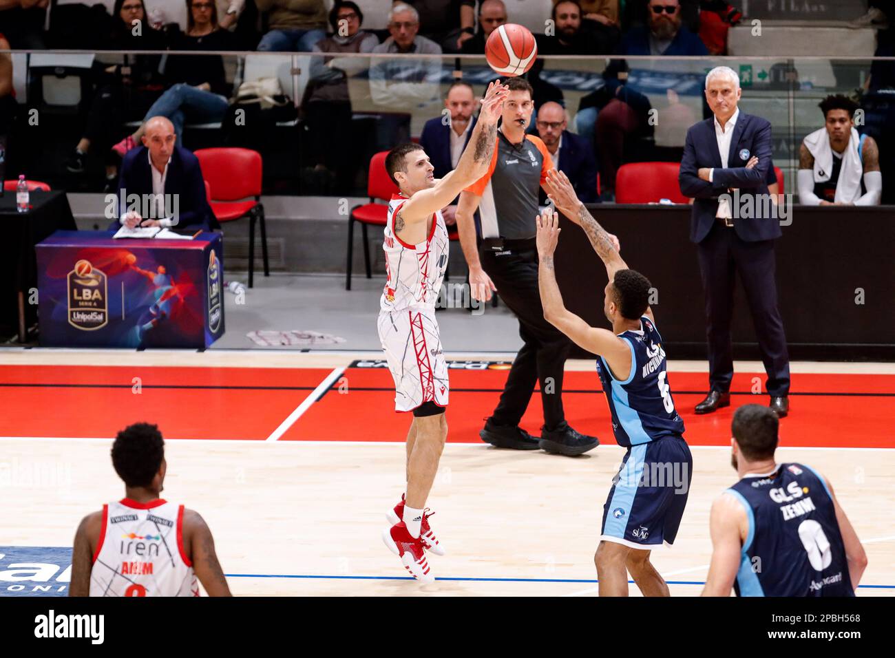 PalaBigi, Reggio Emilia, Italy, March 12, 2023, Andrea Cinciarini (Unahotels Reggiana) during ...