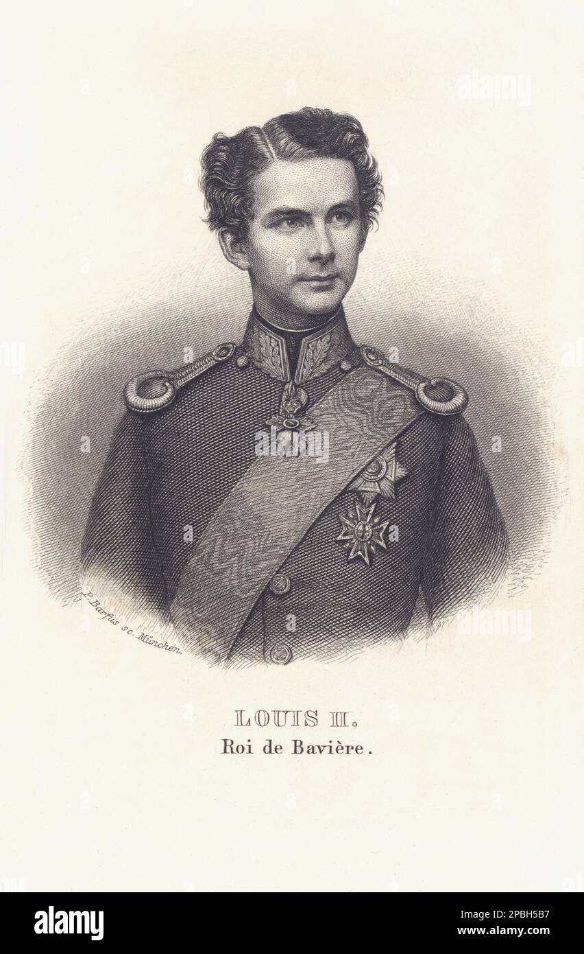 1866 , Bavaria , Germany : A portrait of younk King von Bayer LUDWIG II ...