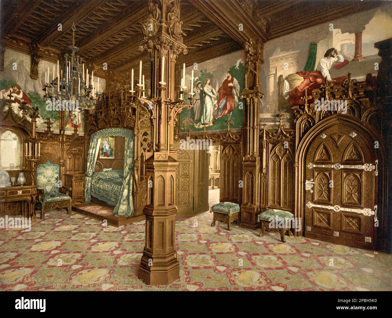 1864 ca , Bavaria , Germany :The castle of SCHLOSS NEUSCHWANSTEIN , by ...