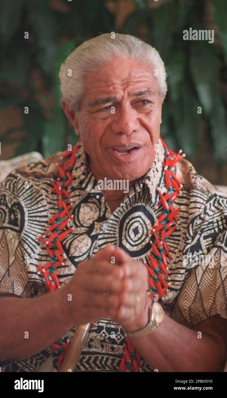 **FILE** King Malietoa Tanumafili II, of Samoa, is photographed in May ...
