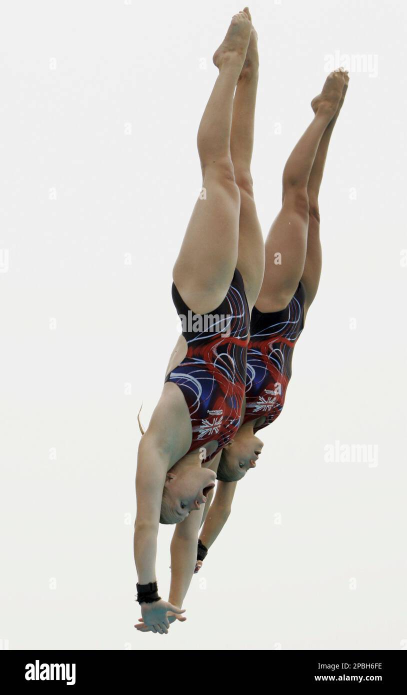 Tonia Couch and Stacie Powell, of Britain, perform during the women's ...