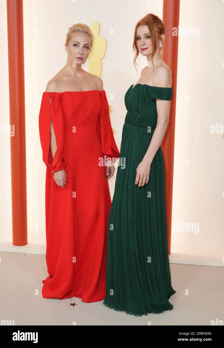 Yulia Navalnaya,left, and Odessa Rae arrive at the Oscars on Sunday ...