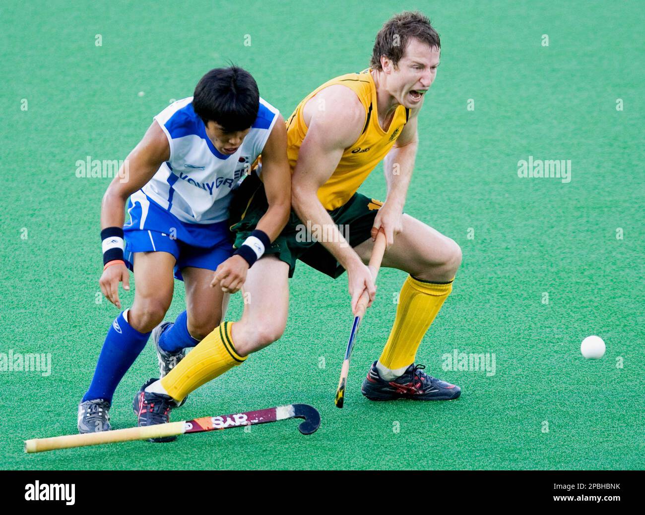 Australia's Joshua Hawes, right, reacts after he was tackled by South ...