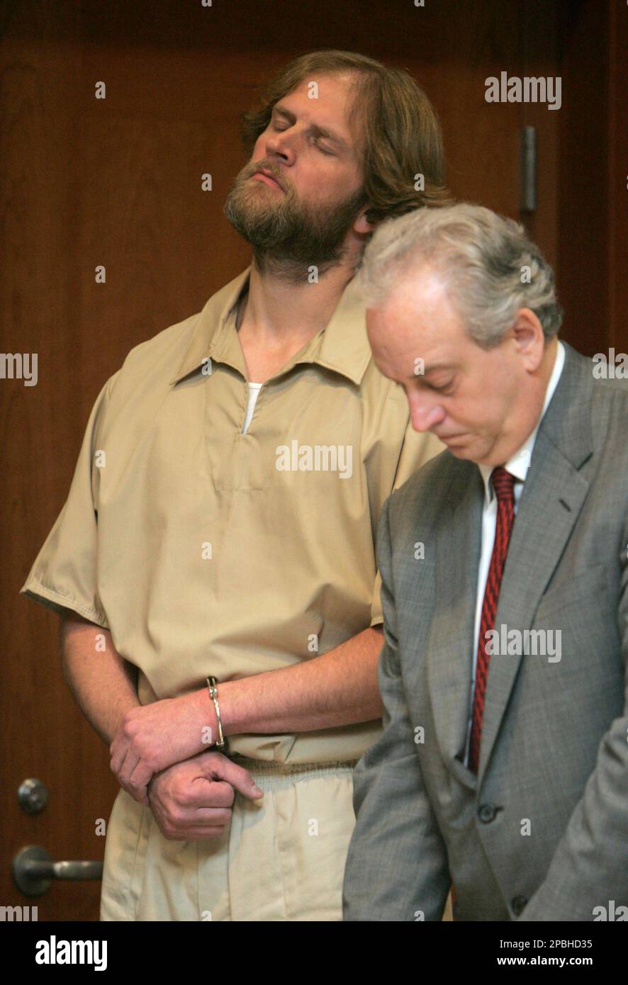 Robert Matthey, standing beside his attorney Paul Feinberg, right ...