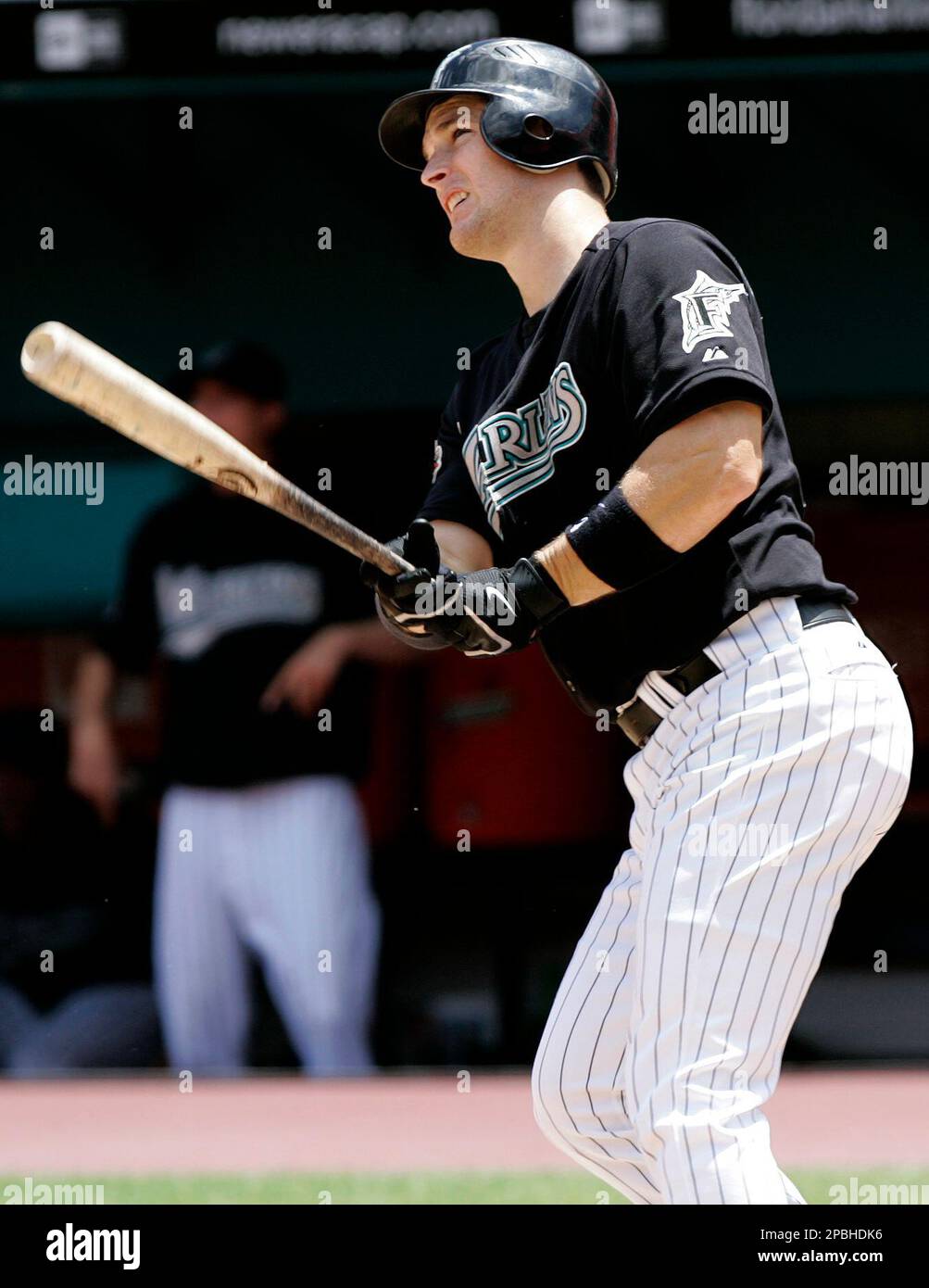 Florida Marlins left fielder Josh Willingham watches his game-winning ...