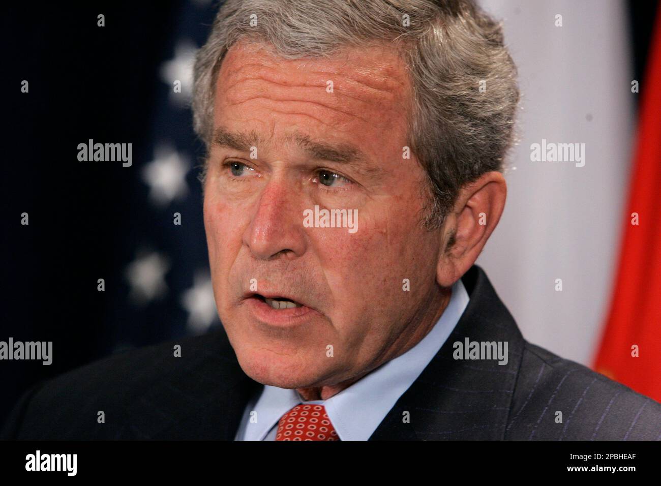 President Bush speaks to reporters about the war in Iraq, Thursday, May ...