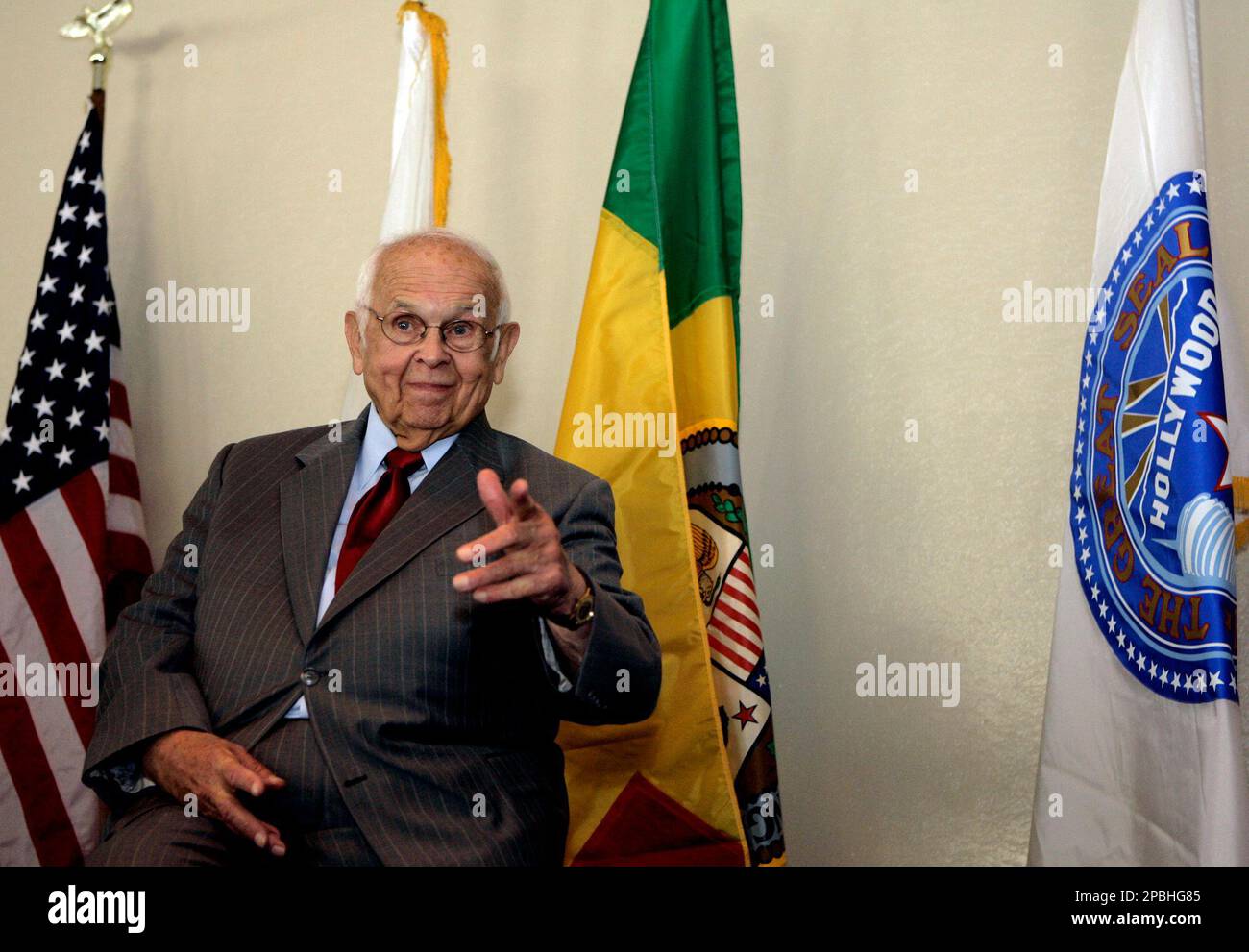Hollywood's honorary mayor, Johnny Grant, during a party celebrating ...