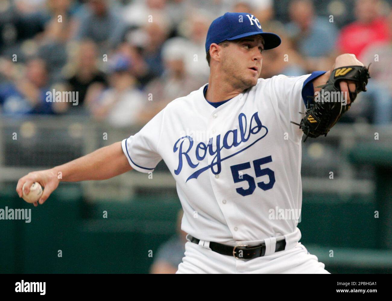 Kansas City Royals pitcher Gil Meche throws during the first inning of ...